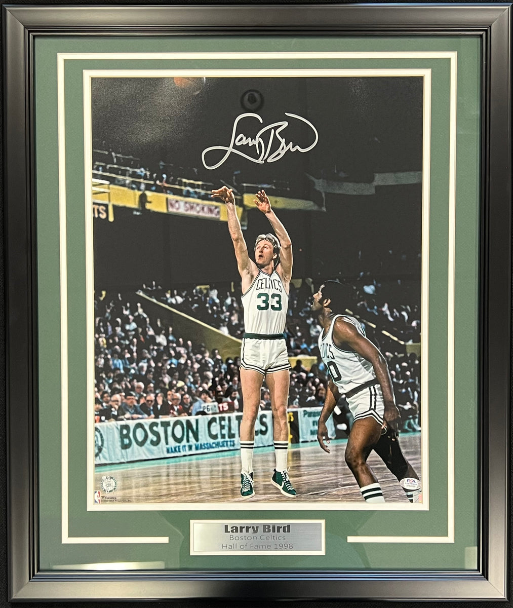 Larry Bird Autographed & Framed 16X20 Photo – Great Moments Sports Cards