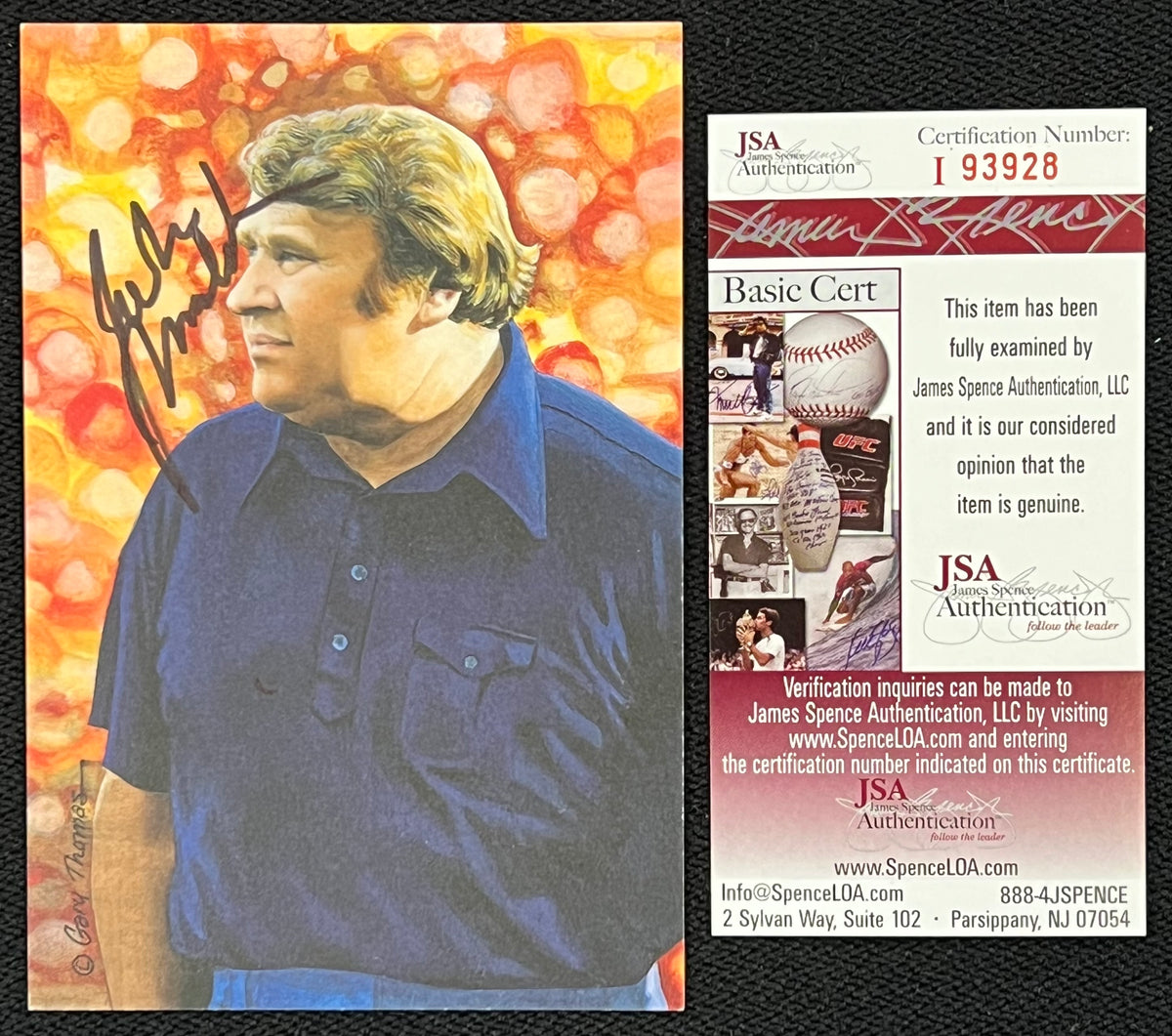 John Madden Autographed Goal Line Art Card – Great Moments Sports Cards