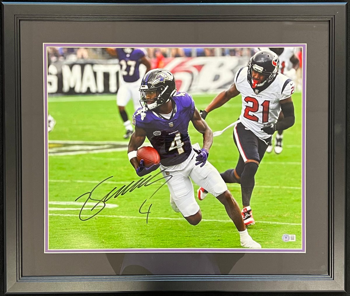 Zay Flowers Autographed & Framed 16x20 Photo – Great Moments Sports Cards